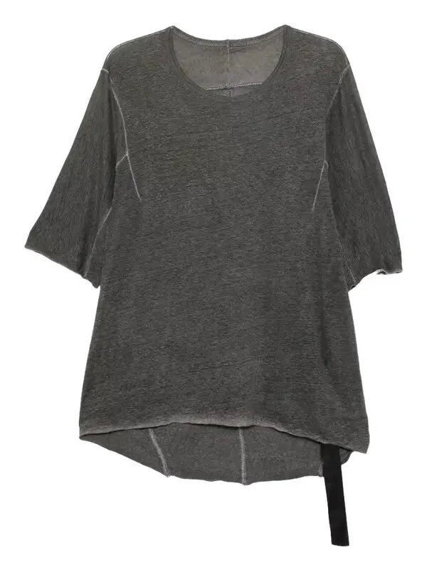 ISAAC SELLAM EXPERIENCE Raw-edge Overlock-stitch T-shirt - Grey