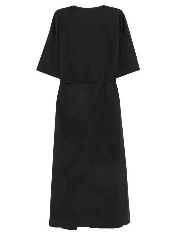 Aspesi Belted Midi Shirt Dress - Black