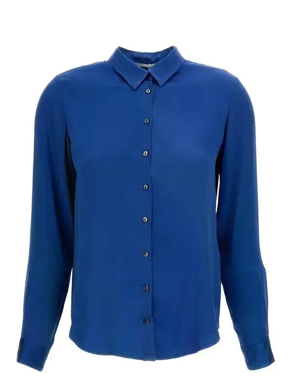 Q-WINS Long-sleeve Button-up Shirt - Blue