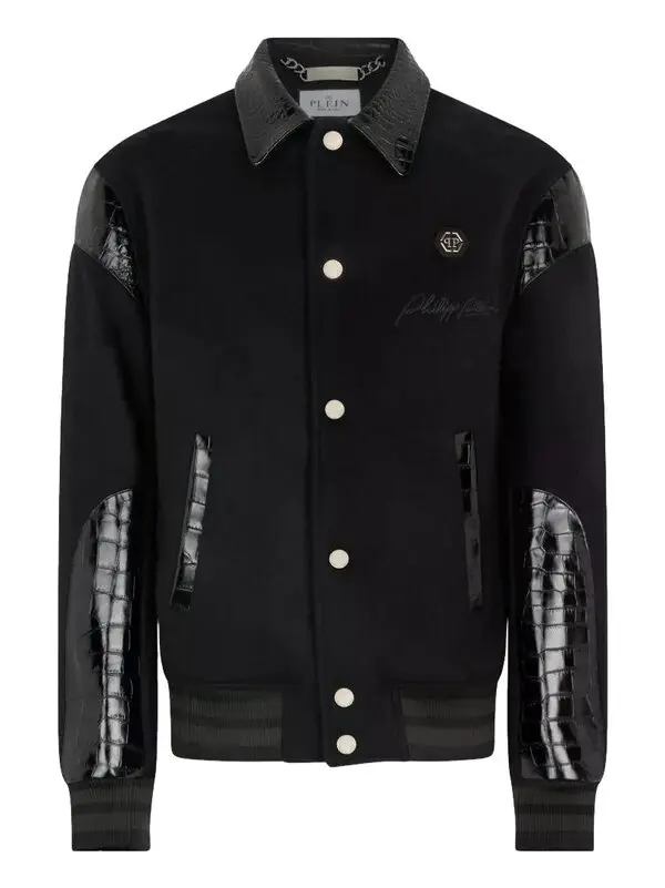 Philipp Plein Crocodile-effect Panel Jacket - Black