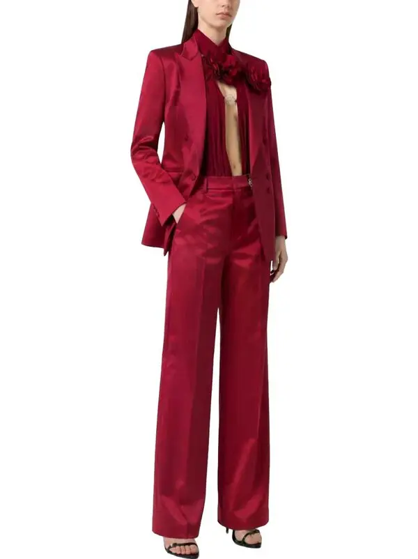 Philipp Plein Double-breasted Floral-appliqué Blazer - Red