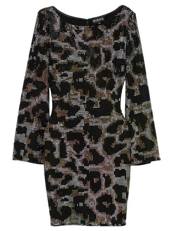MIRON Embellished Mini Dress - Black