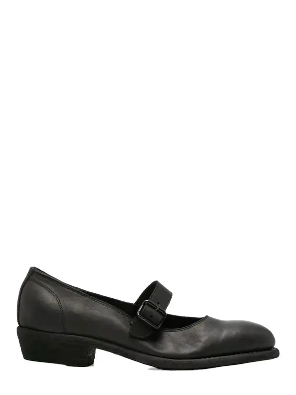 Guidi Buckle-strap Mary Jane Flats - Black
