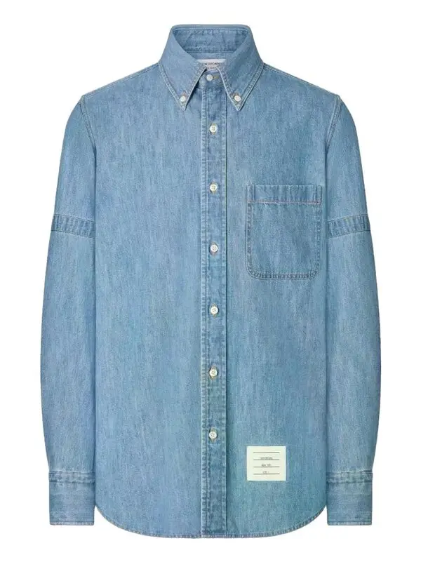 Thom Browne Armband-detail Denim Shirt - Blue
