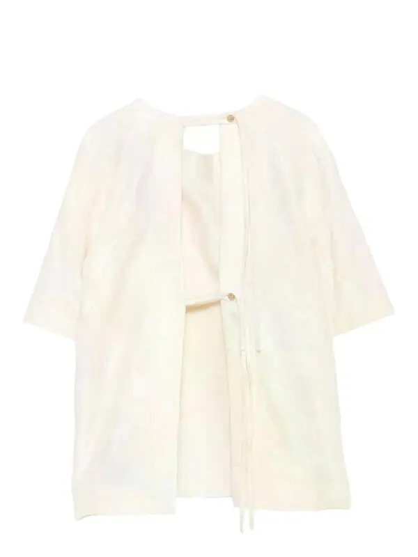 DEPARTMENT 5 Isley Floral-detail Open-back Blouse - Neutrals