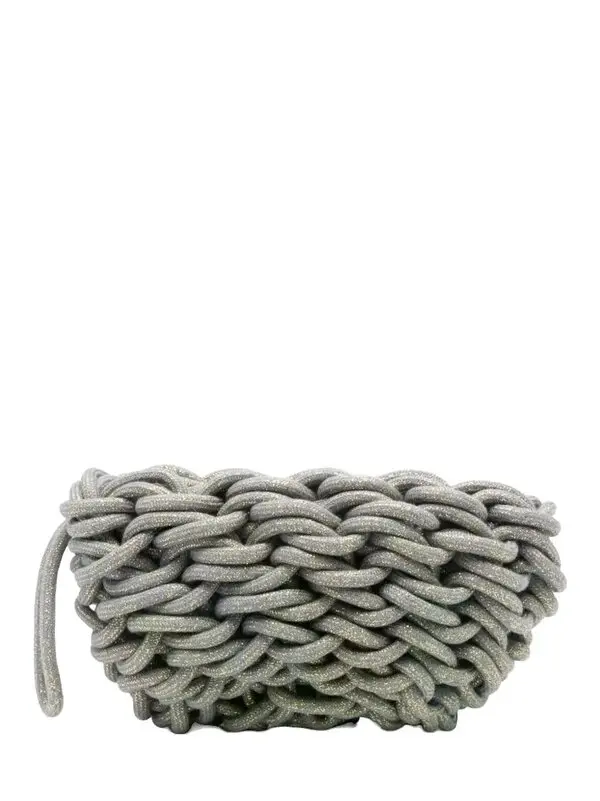 Alienina Lina Woven-rope Clutch - Silver