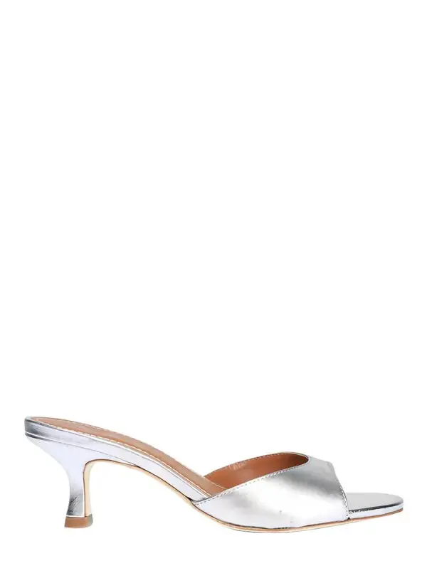 Staud Brigitte Metallic-effect Leather Sandals - Silver