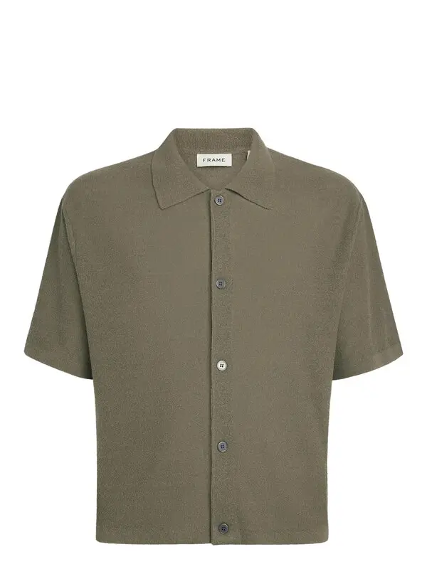 FRAME Silk-linen-blend Overshirt - Brown