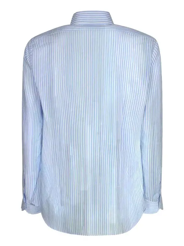 DELL'OGLIO Vertical-stripe Long-sleeve Shirt - Blue