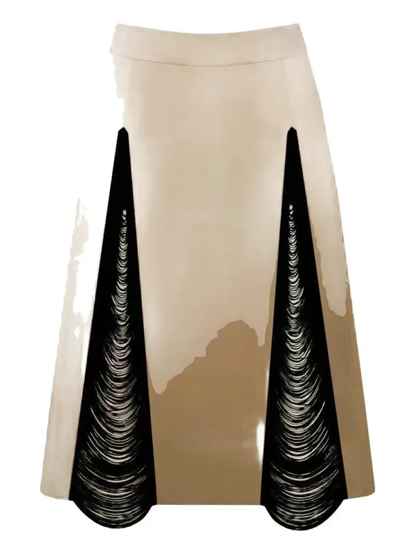 CONTESSA MILLS Madeleine Fringe-detail Skirt - Neutrals