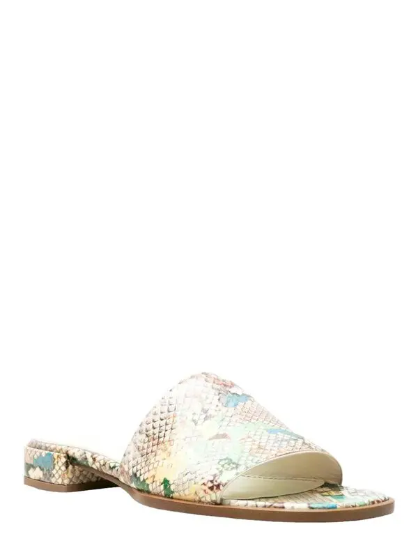 CHUCKIES Snake-effect Block Heel Sandals - Neutrals