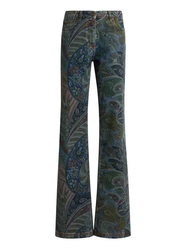 Etro Printed Rigid Low-rise Straight-leg Jeans - Multi