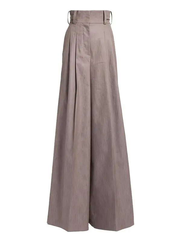 Elie Saab Cotton Twill Palazzo Pants - Brown