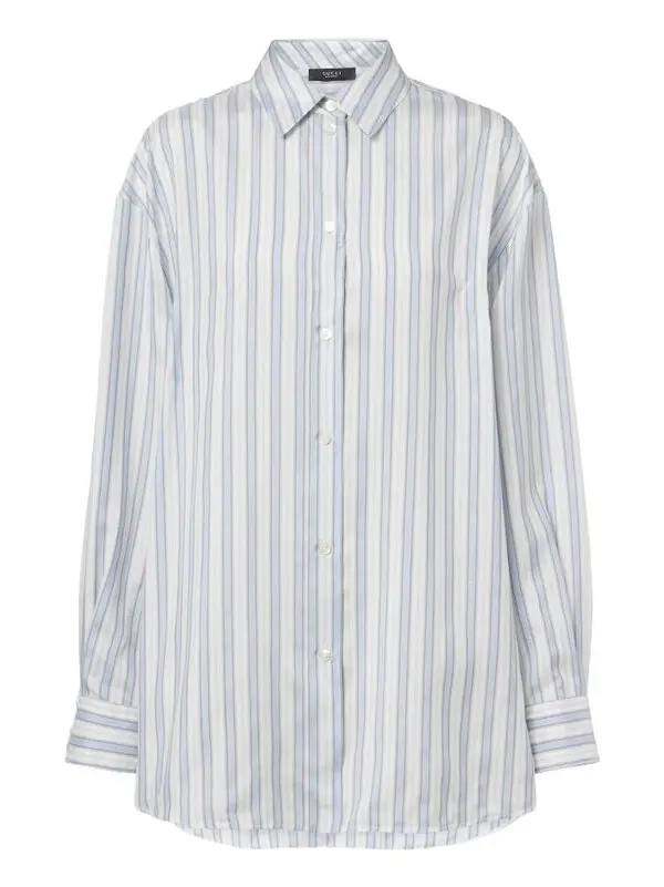 Gucci Striped Silk Shirt - Blue