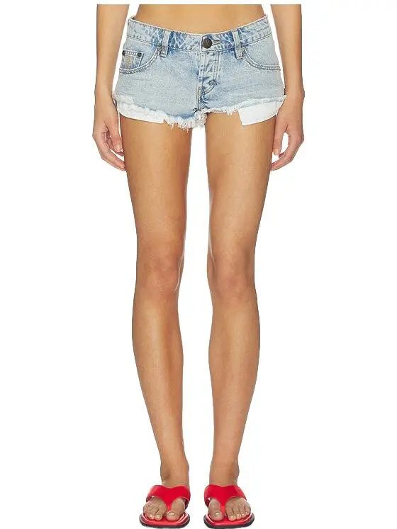 ONETEASPOON Dukes Low Waist Denim Shorts - Blue