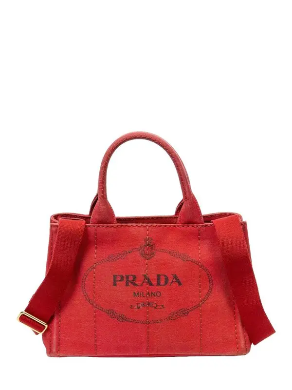 Prada Small Canapa Tote Bag - Red
