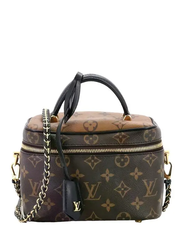 LOUIS VUITTON Vanity Handbag Reverse Monogram Canvas Pm Satchel - Brown