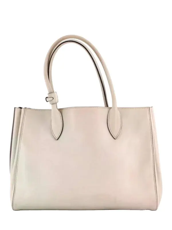 Prada Soft Bibliotheque City Calfskin Medium Tote Bag - Neutrals
