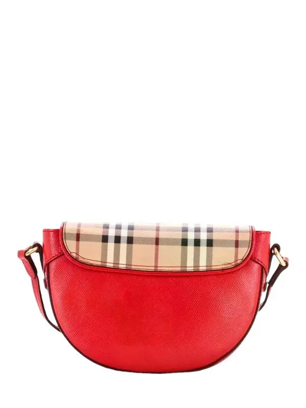 Burberry Maydown Haymarket Coated Canvas And Leather Crossbody Bag - Red