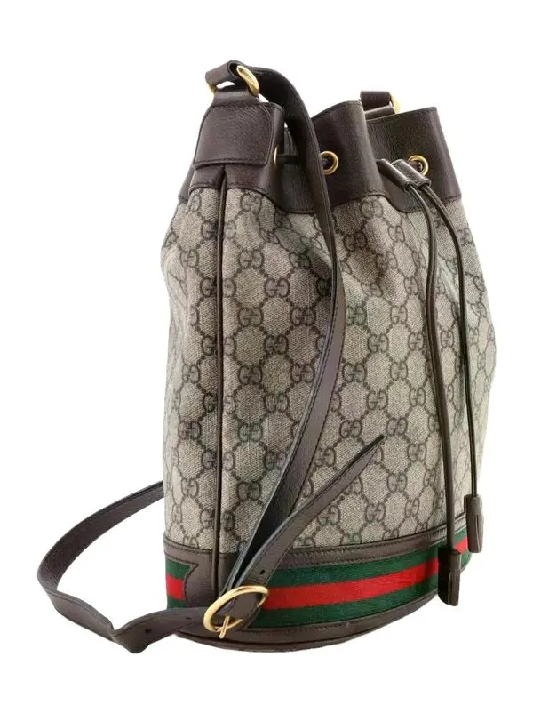 Gucci Ophidia Gg Coated Canvas Medium Bucket Bag - Brown