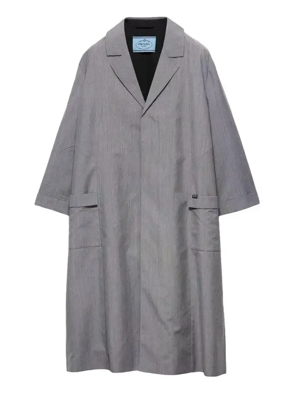 Prada Single-breasted Light-mohair Coat - Grey