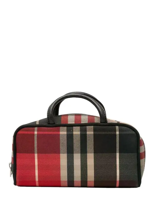Burberry Mini Exploded Check Canvas Handbag - Red