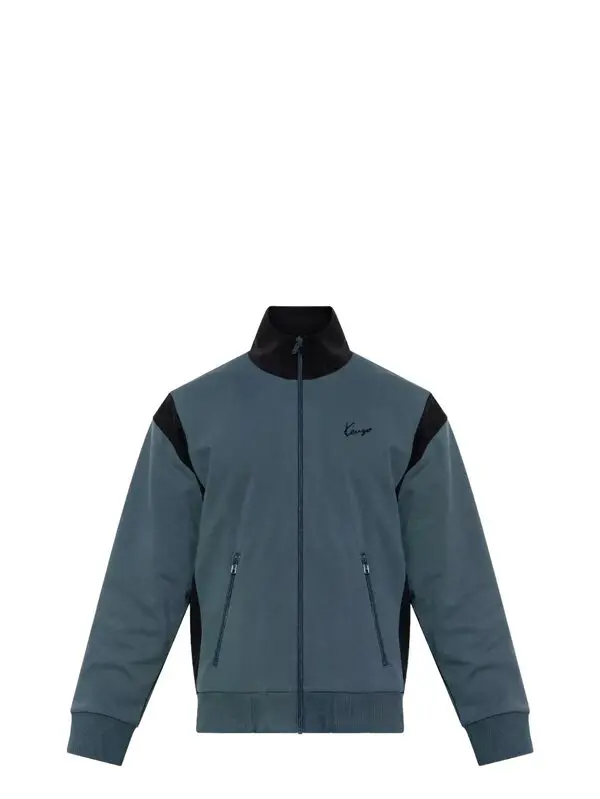 Kenzo Logo-embroidered Panelled Sweater - Blue