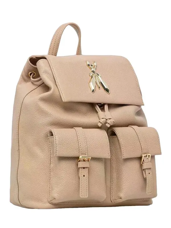 Patrizia Pepe Pebbled Leather Backpack - Neutrals