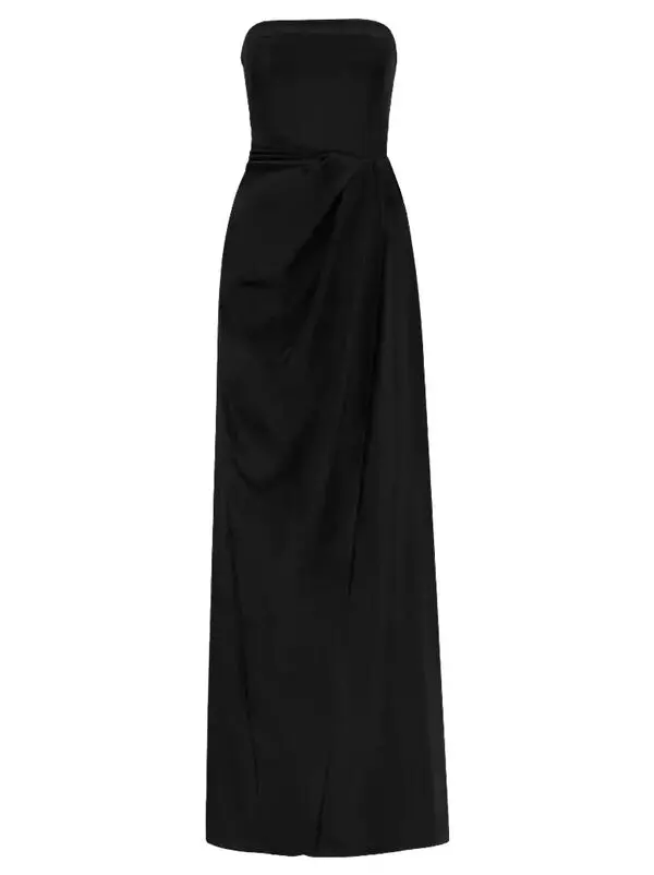 Gauge81 Lica Silk Strapless Maxi Dress - Black