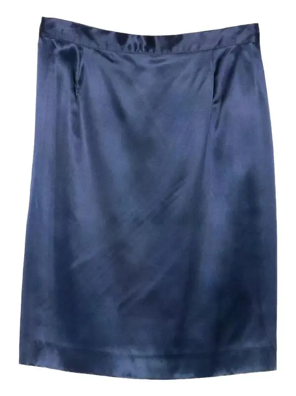 Gianfranco Ferre Satin Midi Skirt - Blue