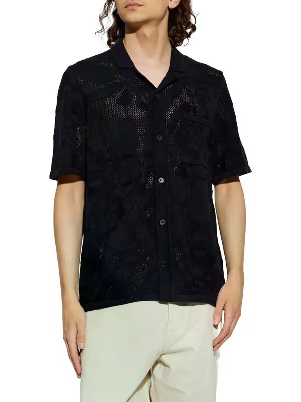 SAMSOE SAMSOE Saconald Open-knit Shirt - Black