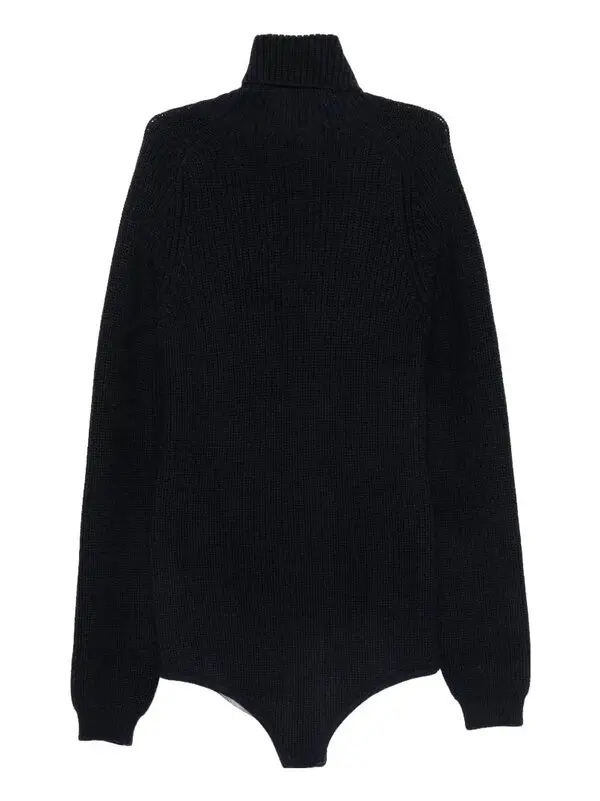 N°21 Ribbed-knit Roll-neck Bodysuit - Blue
