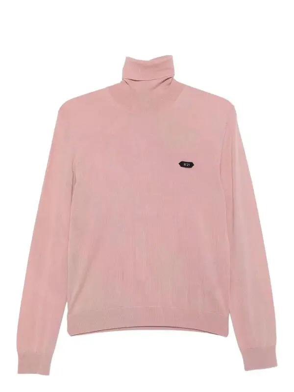 N°21 Logo-plaque Roll-neck Sweater - Pink