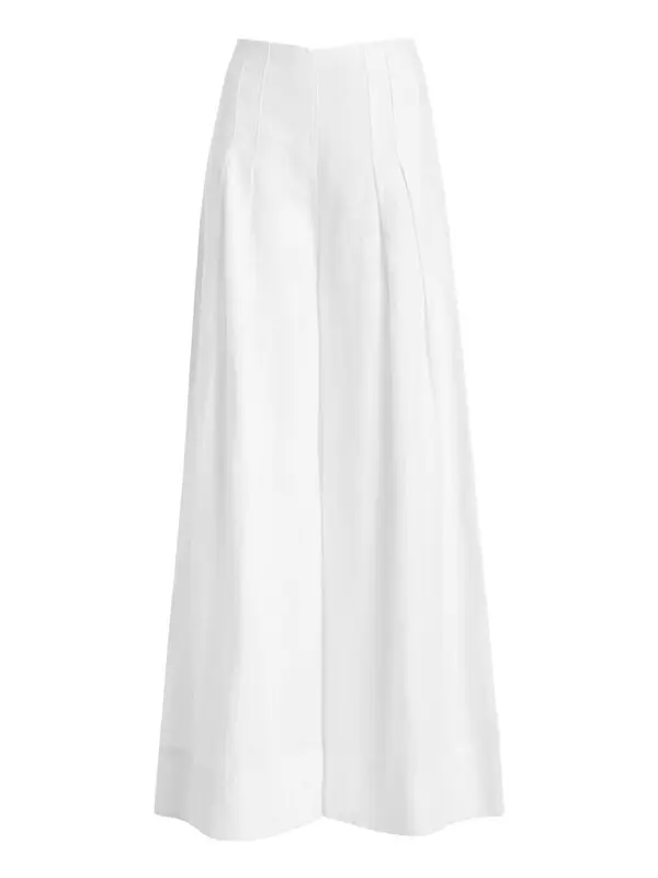 Citizens Of Humanity Riviera Pleated Linen Cropped Palazzo Pants - White