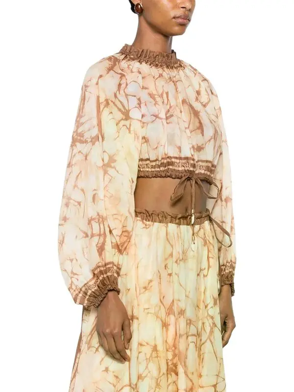 Zimmermann Tie-dye Cropped Blouse - Neutrals