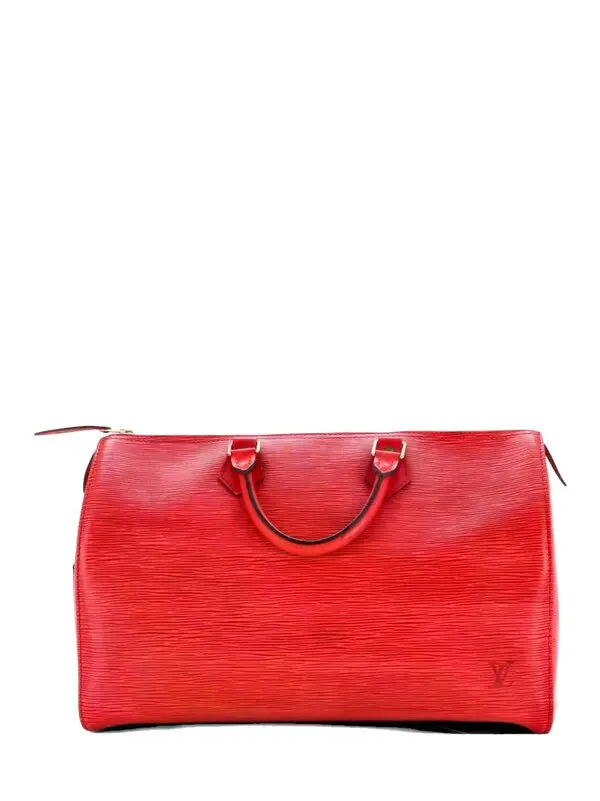 LOUIS VUITTON Speedy Handbag Epi Leather 35 Satchel - Red