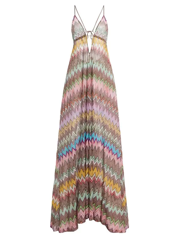 Missoni Zigzag Metallic Knit Maxi Dress - Multi