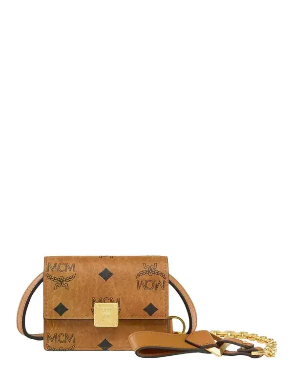 Mcm Aren Visetos Chain-strap Charm - Neutrals