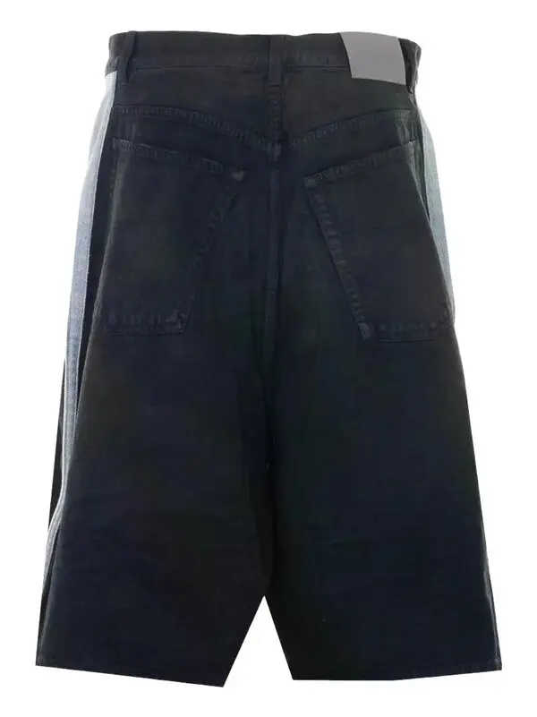Balenciaga Logo Print Denim Shorts - Black