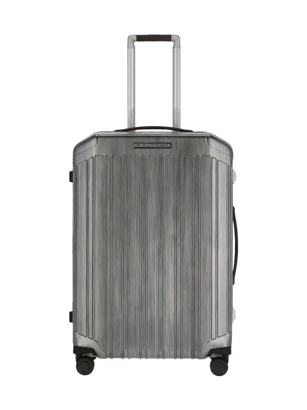 PIQUADRO Medium Ridged Hardside Suitcase - Grey