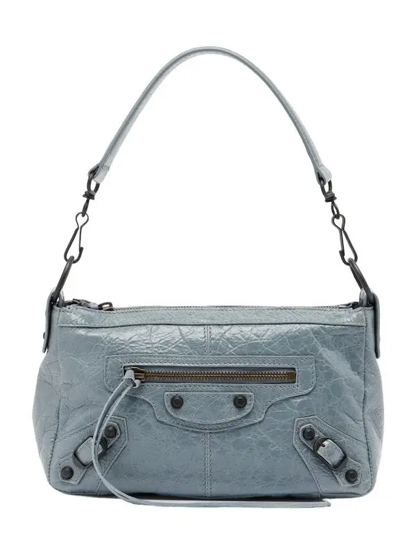 Balenciaga Le City Moto Mini Leather Shoulder Bag - Grey