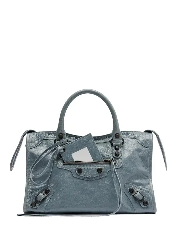 Balenciaga Small Leather Top Handle Bag - Grey