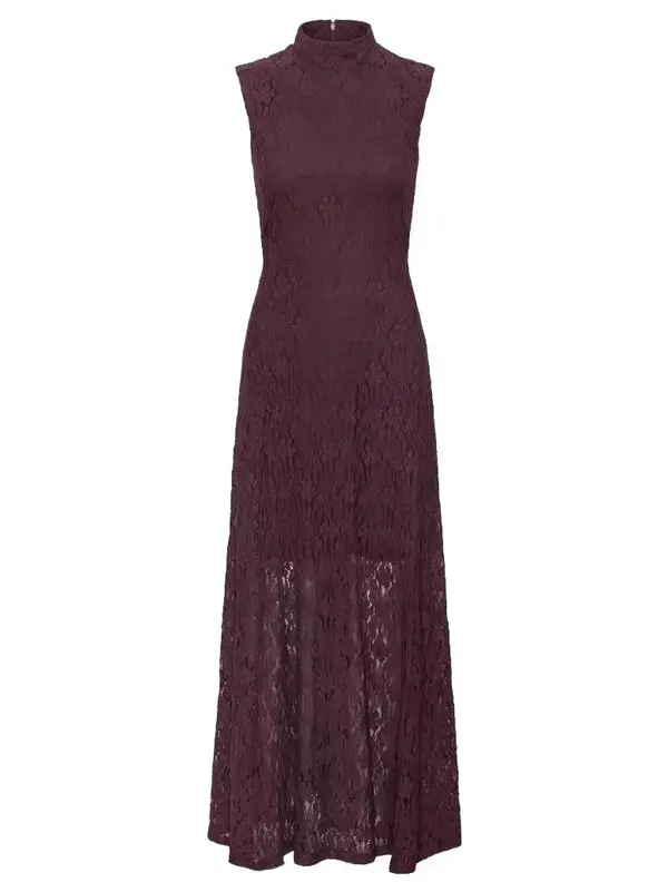ROTATE BY BIRGER CHRISTENSEN Bordeaux Lace Maxi Dress - Red