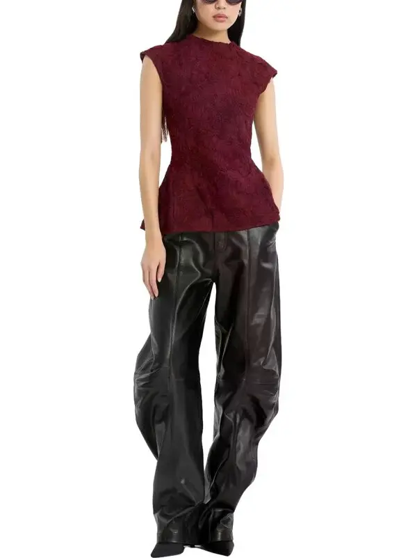 ROTATE BY BIRGER CHRISTENSEN Floral Peplum Hem Top - Red