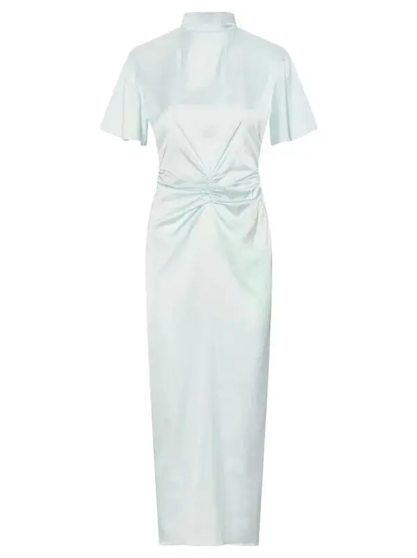 ROTATE BY BIRGER CHRISTENSEN Gathered Midi Dress - Blue