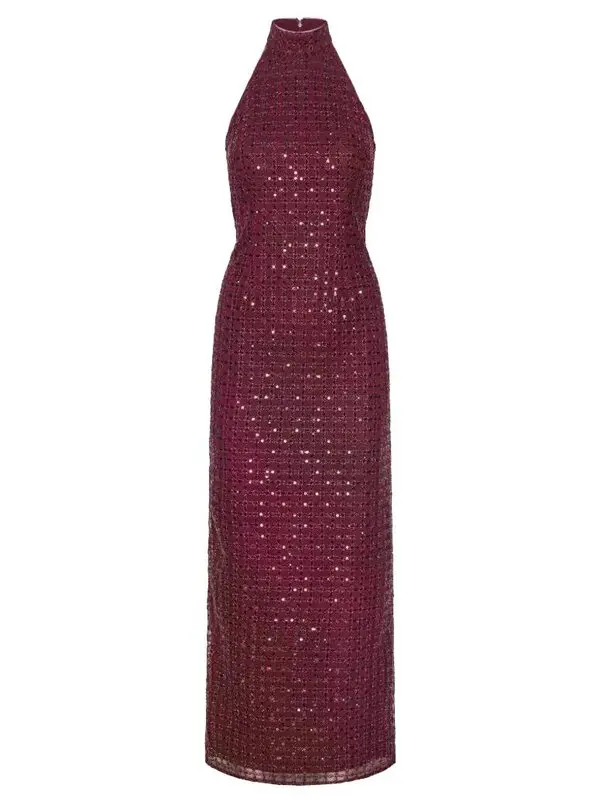ROTATE BY BIRGER CHRISTENSEN Beaded Maxi Dress - Red