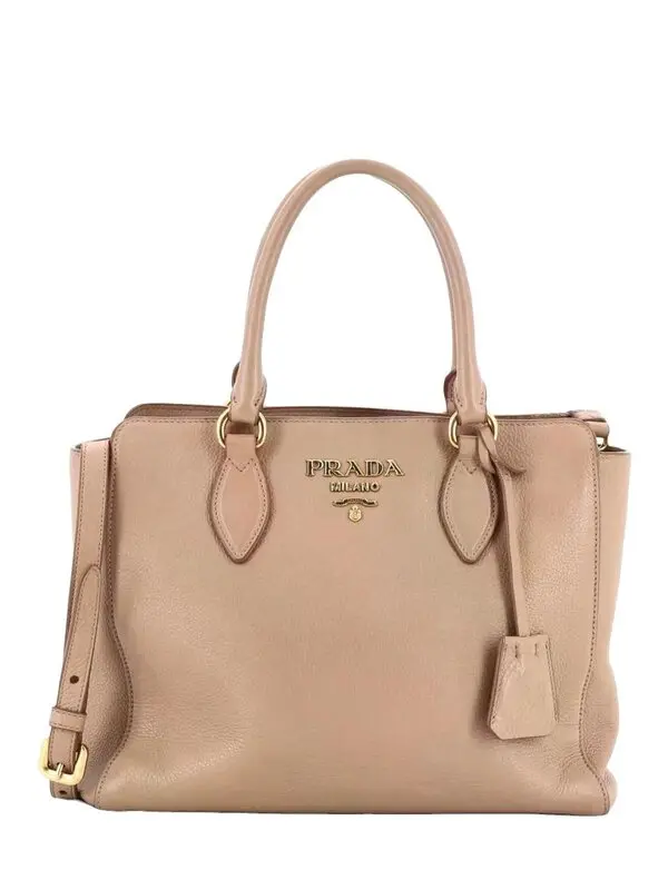Prada Convertible Saffiano Leather Tote Bag - Neutrals