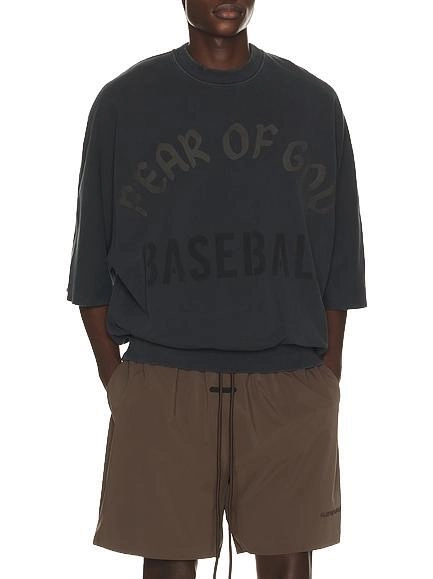 Fear Of God French Terry Baseball Cut Sleeve Sweatshirt - Black