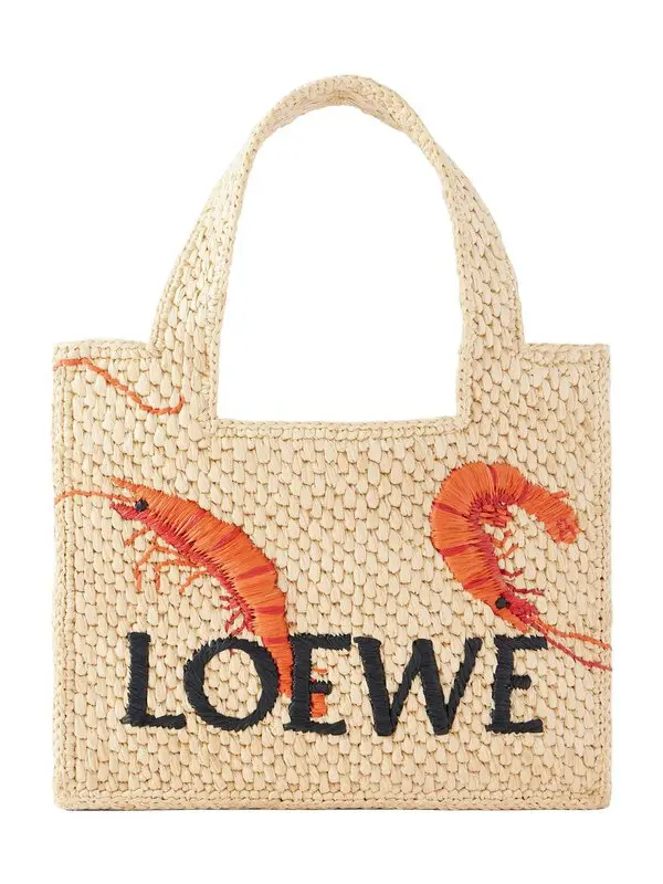Loewe Paula's Ibiza Embroidered Raffia Tote - Multi