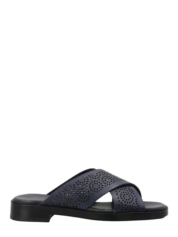 FRAU Perforated Crossover Sandals - Blue